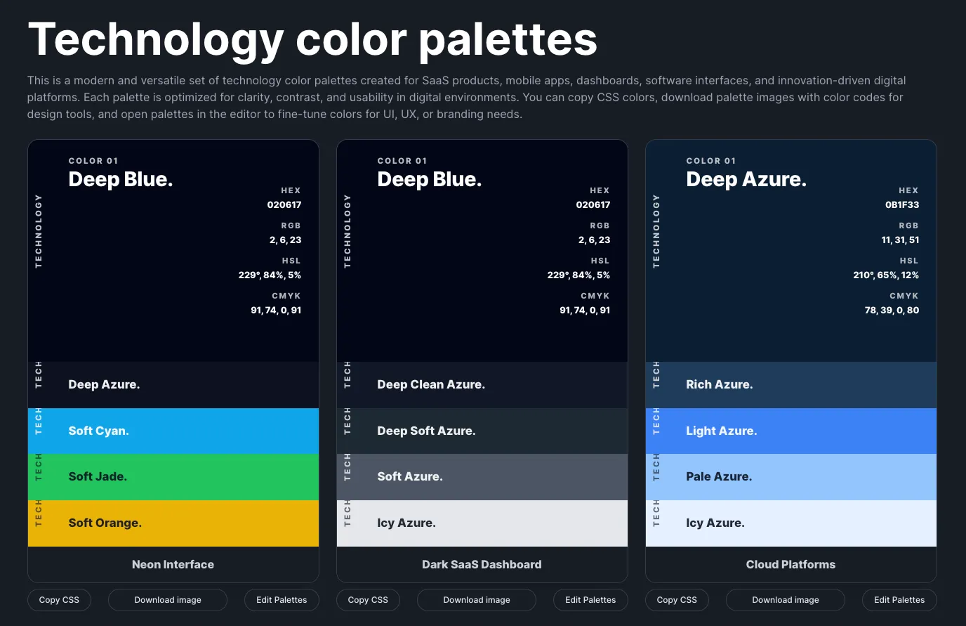 Technology Color Palettes – Industry Palette Collection | GEC Designs
