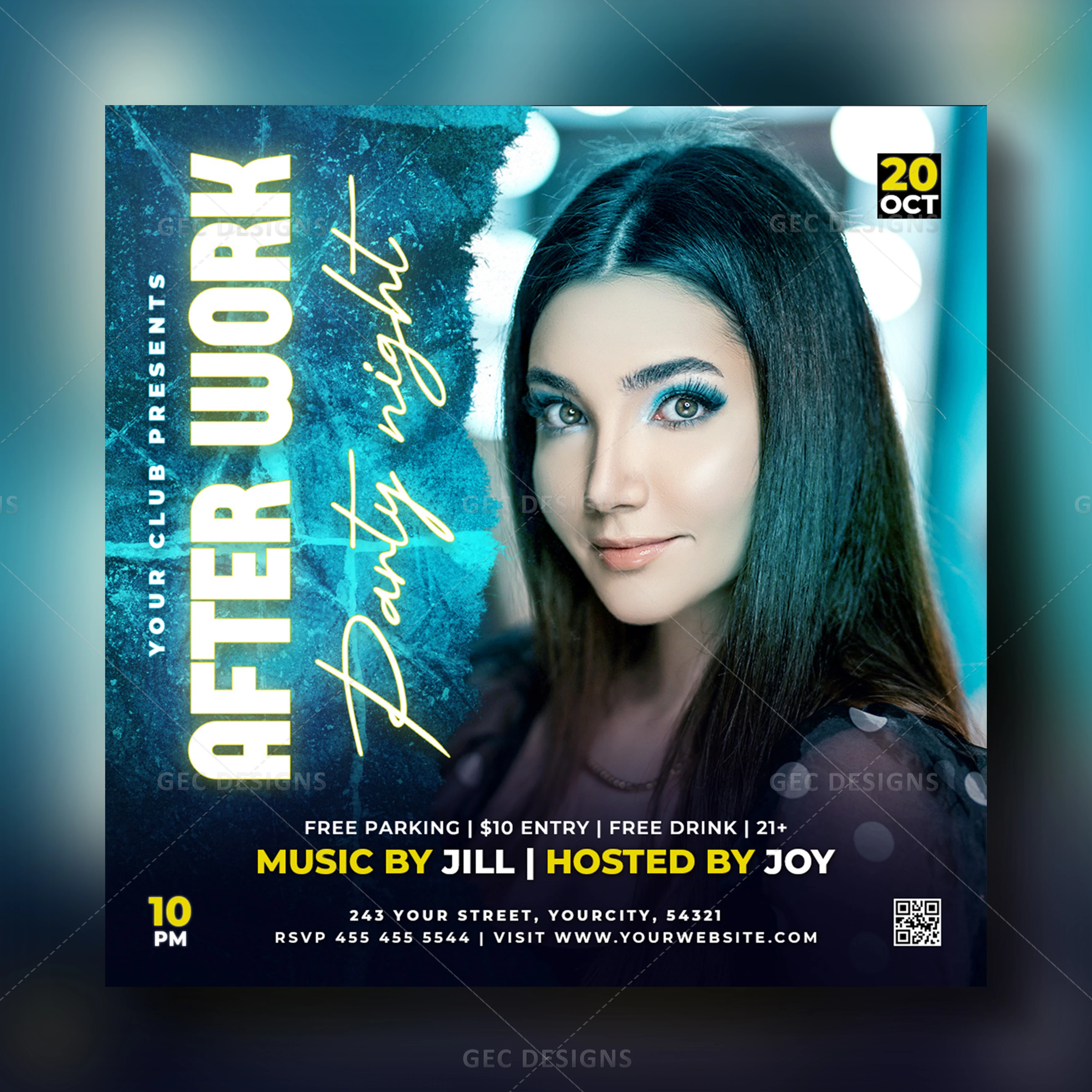 After work Party Event promotion flyer Template | GEC Designs