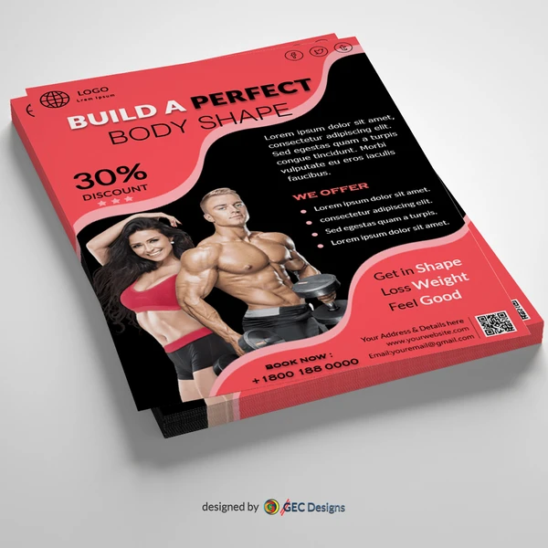 Fitness center Promotional Flyer Template | GEC Designs