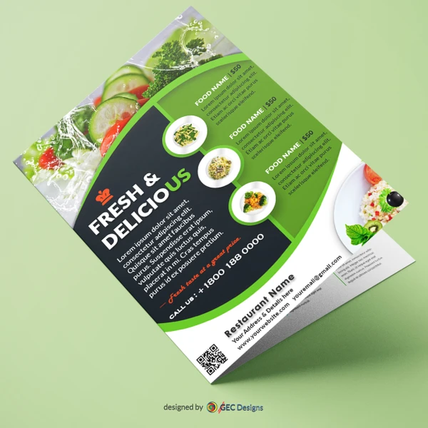 Fresh and Delicious Food Restaurant Flyer Template | GEC Designs