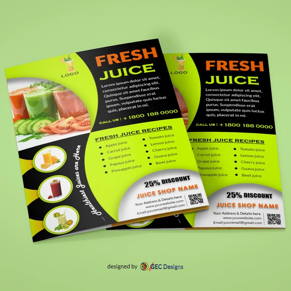 Fruit Juice shop Flyer Template | GEC Designs