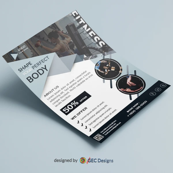 Gym Promotion fitness Flyer Template | GEC Designs