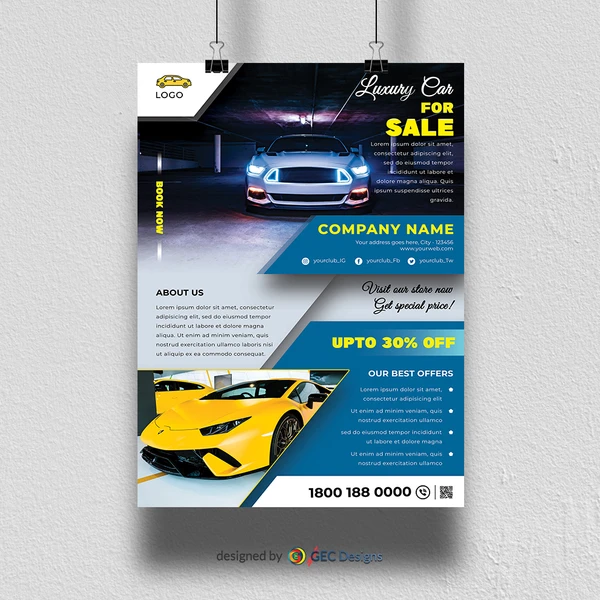 Luxury Car showroom promotion flyer design | GEC Designs