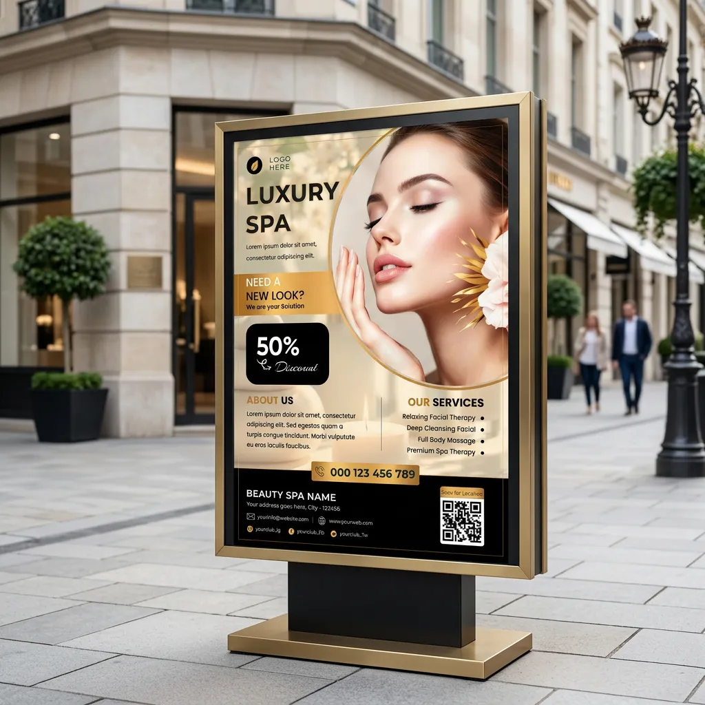 Luxury Spa Promotion Flyer Template for Beauty Salon Marketing - Free ...
