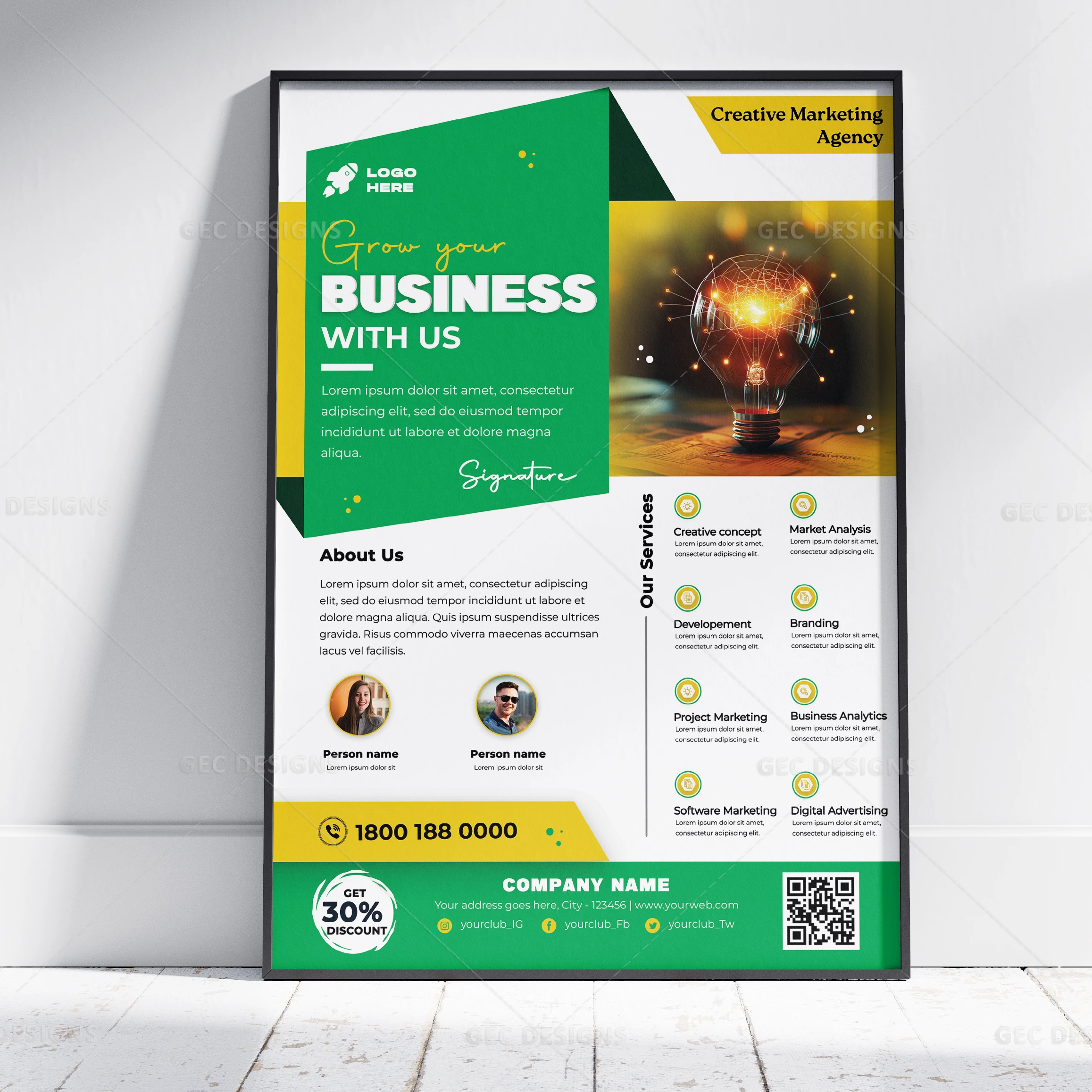 Marketing Agency business promotion flyer design | GEC Designs