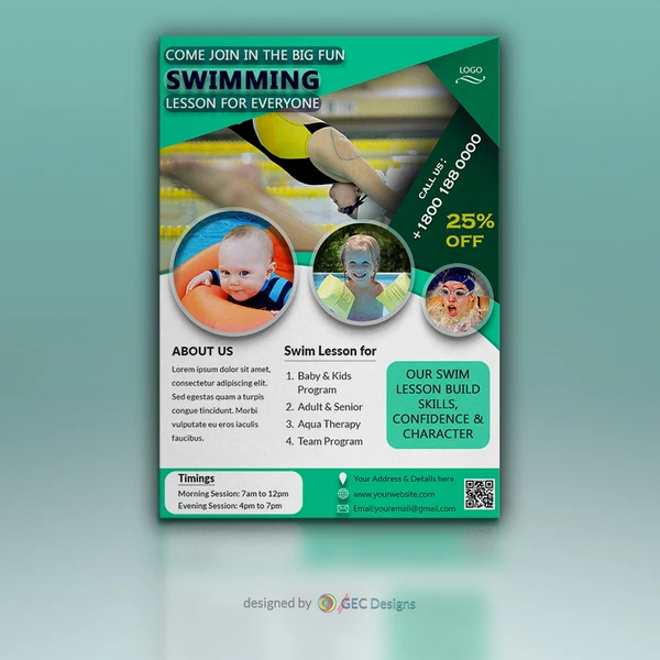 Swimming pool promotion Flyer Template | GEC Designs