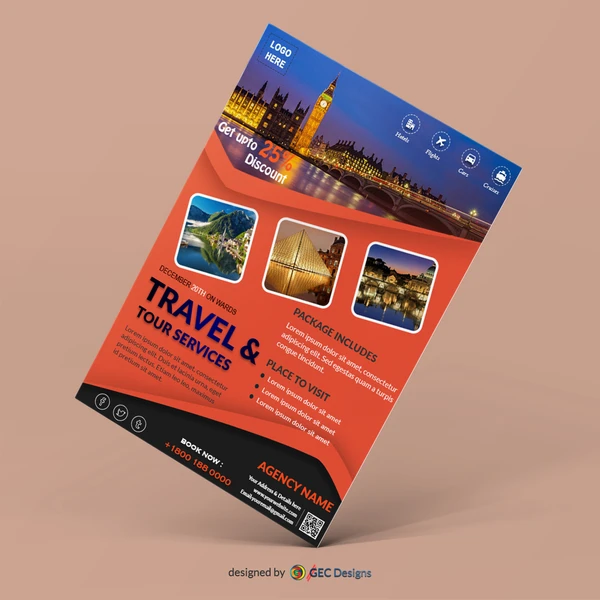 Travel and Tour Services agency Flyer Template | GEC Designs