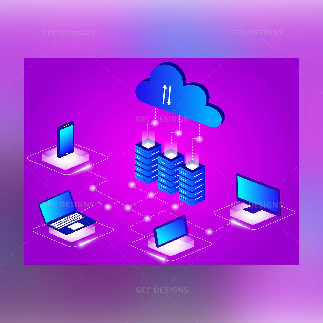 Cloud computing technology vector illustration #001 | GEC Designs