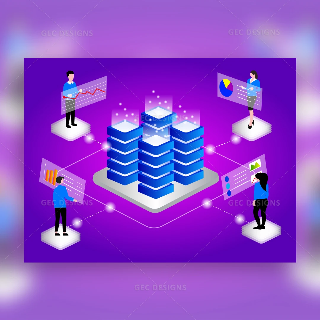 Data Powerhouse Vector Illustration of a Big Data Center | GEC Designs