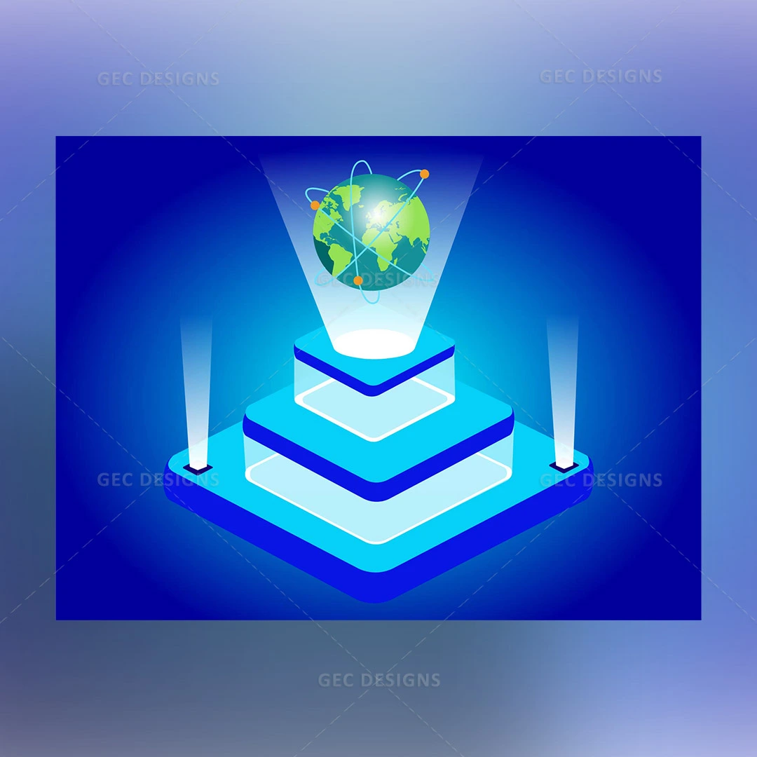 Global network technology isometric illustration #001 | GEC Designs