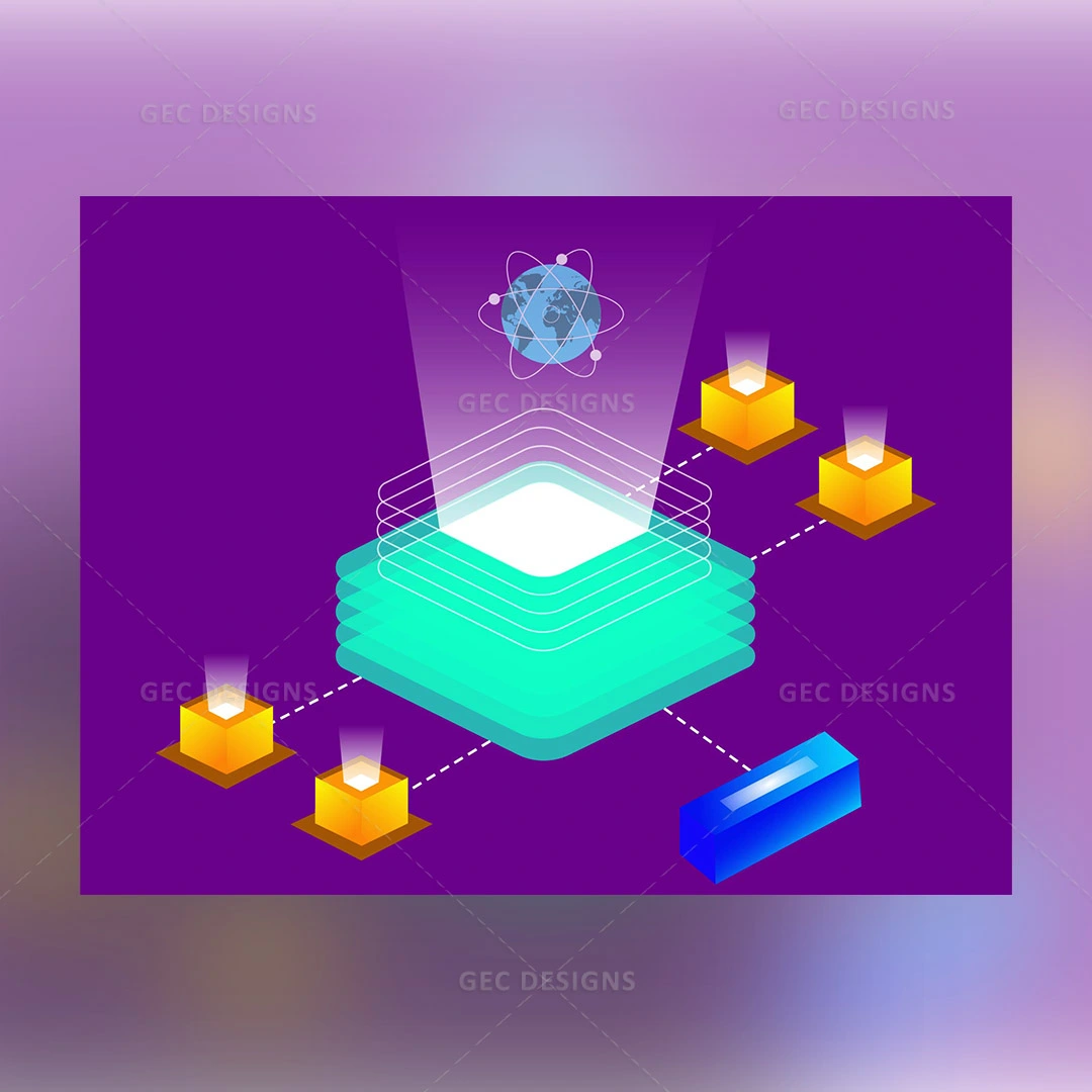 Isometric Digital technology vector illustration | GEC Designs