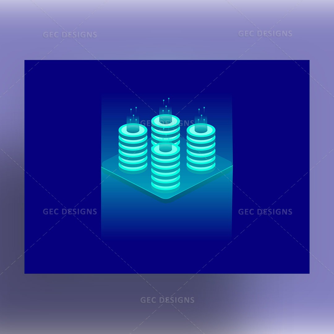 Server room concept data center isometric illustration #002 | GEC Designs