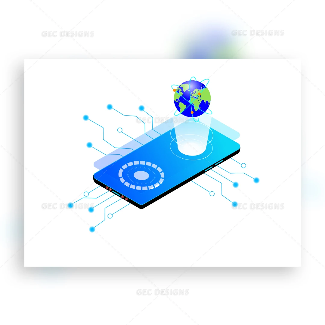 Tech on the Go Isometric Vector Illustration of Mobile Technology | GEC ...