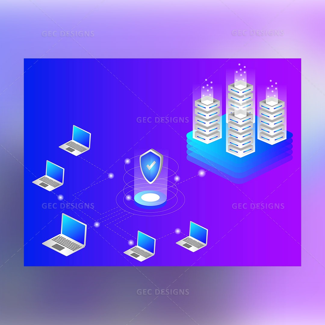 VPN Security technology isometric illustration #001 | GEC Designs
