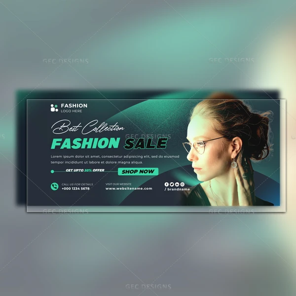 Best collection Fashion store Facebook cover image | GEC Designs