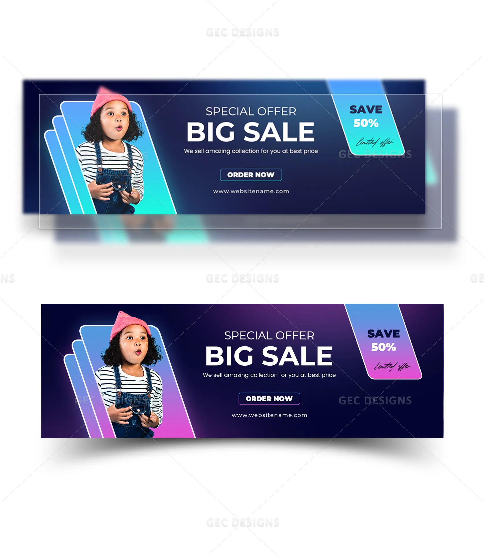 E-commerce Twitter Cover Template, Big Sale Banner PSD for X Profile ...