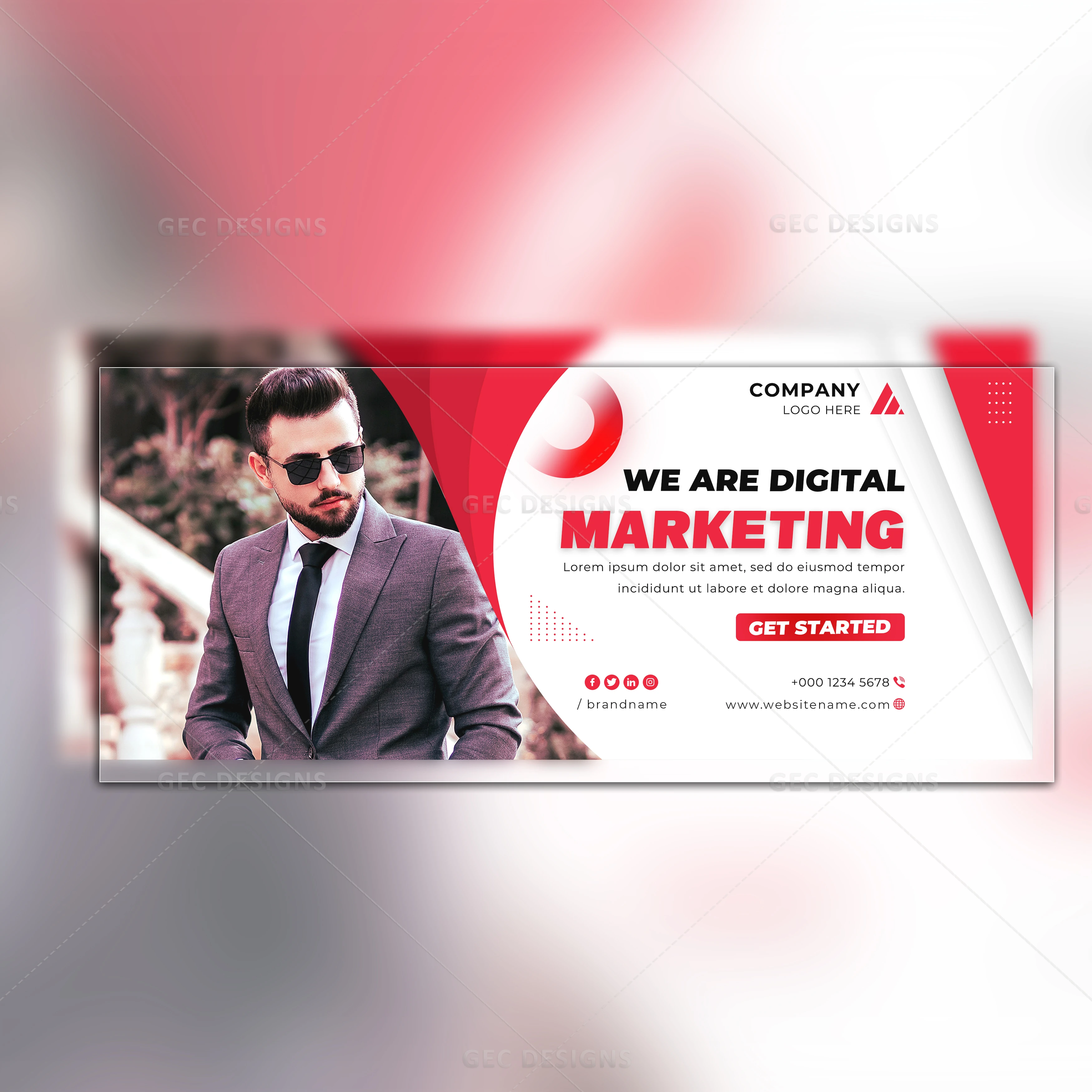 Facebook Cover PSD Template for Digital Marketers | GEC Designs
