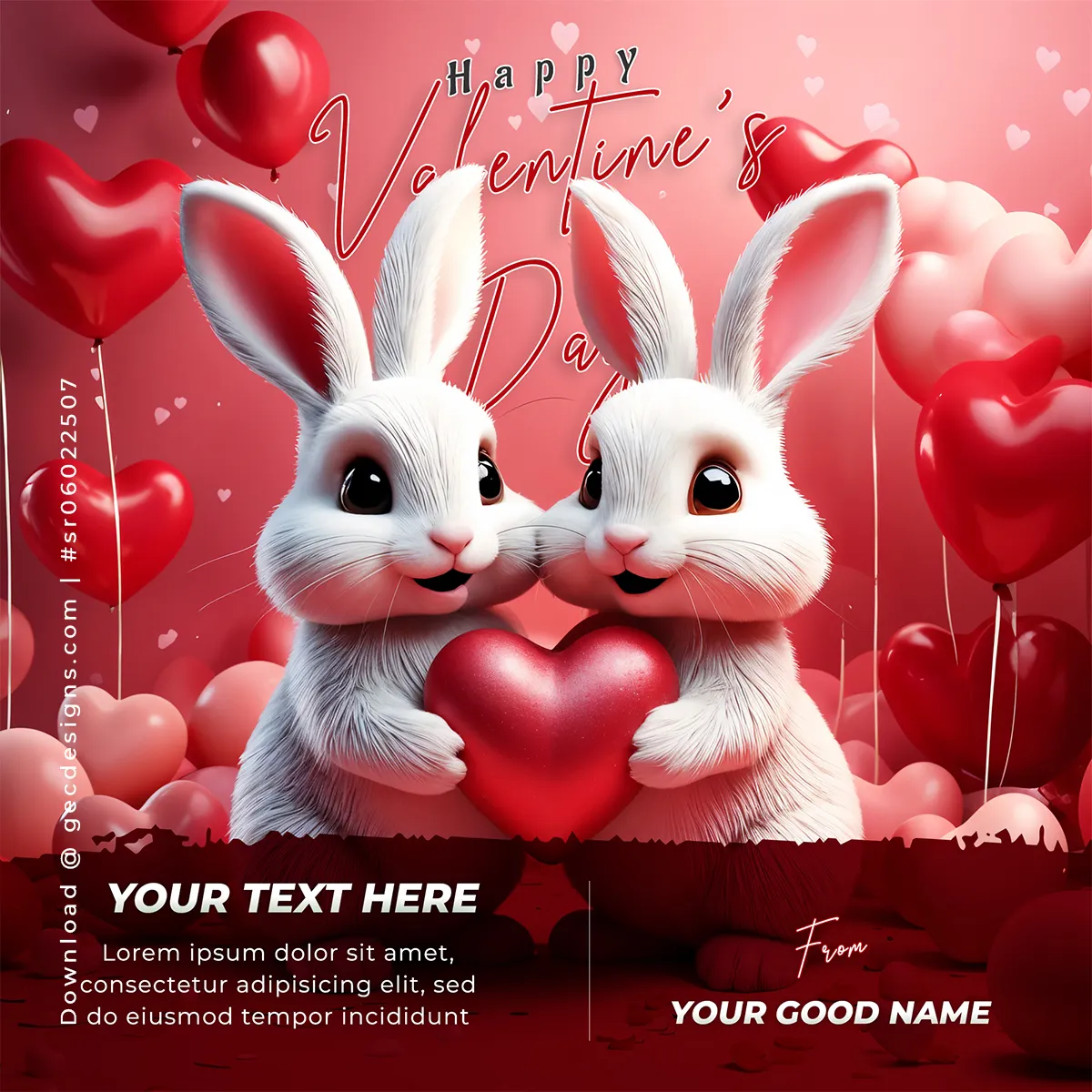 Happy Valentine’s Day social media post template love concept ...