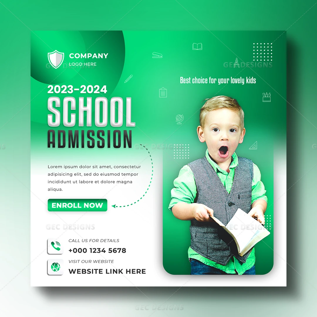 Stand Out on Social Media with School Admission Promotion Poster | GEC ...