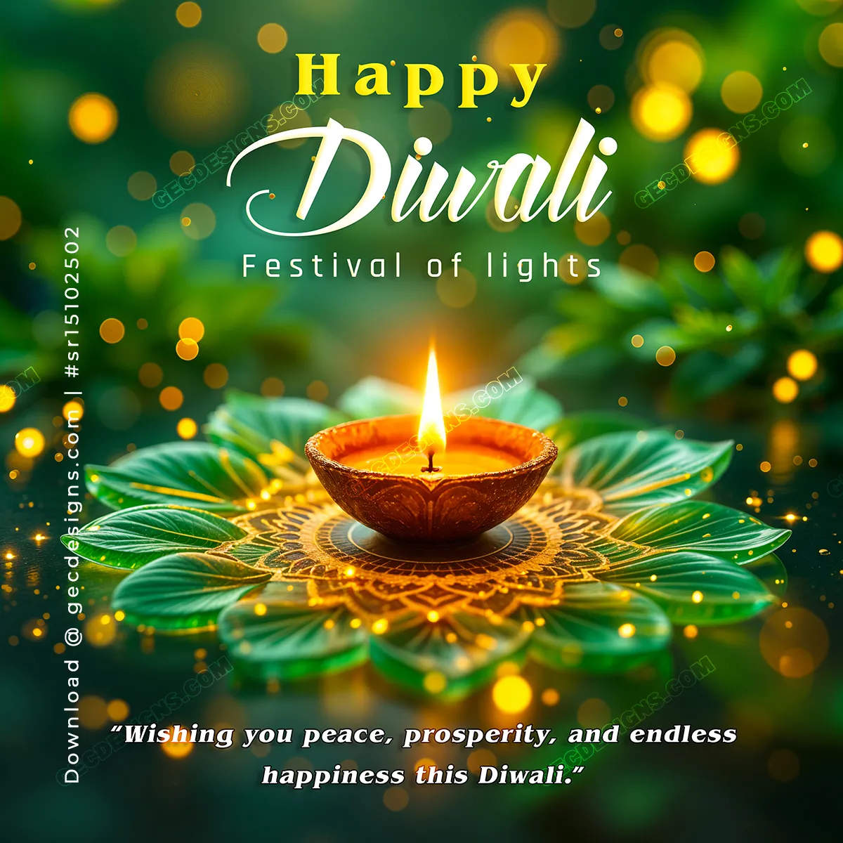 Happy Diwali 2025 Wishes Video with Glowing Diya and Rangoli for Joy and Prosperity - GEC Designs