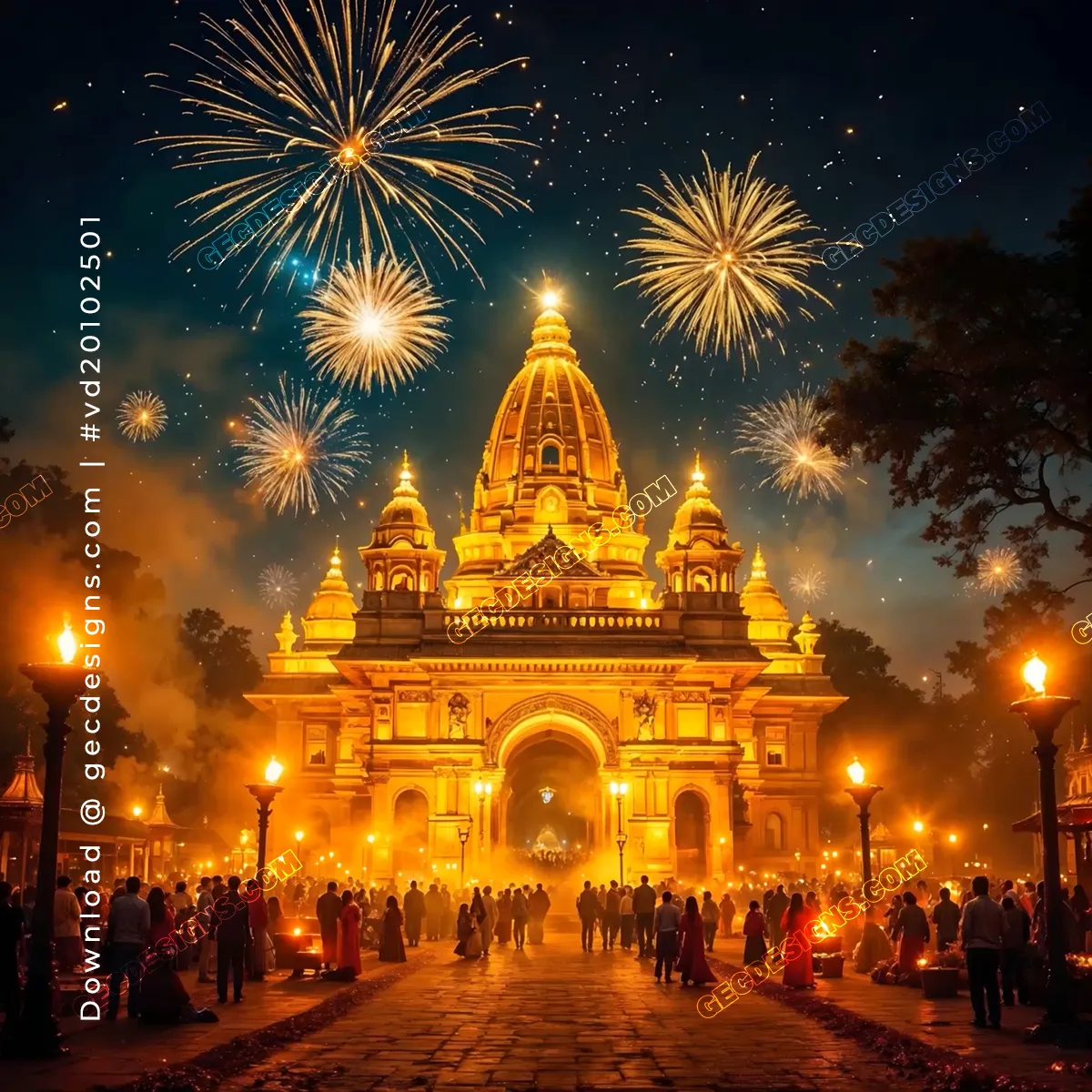 Happy Diwali video background of temple celebration filled with light ...