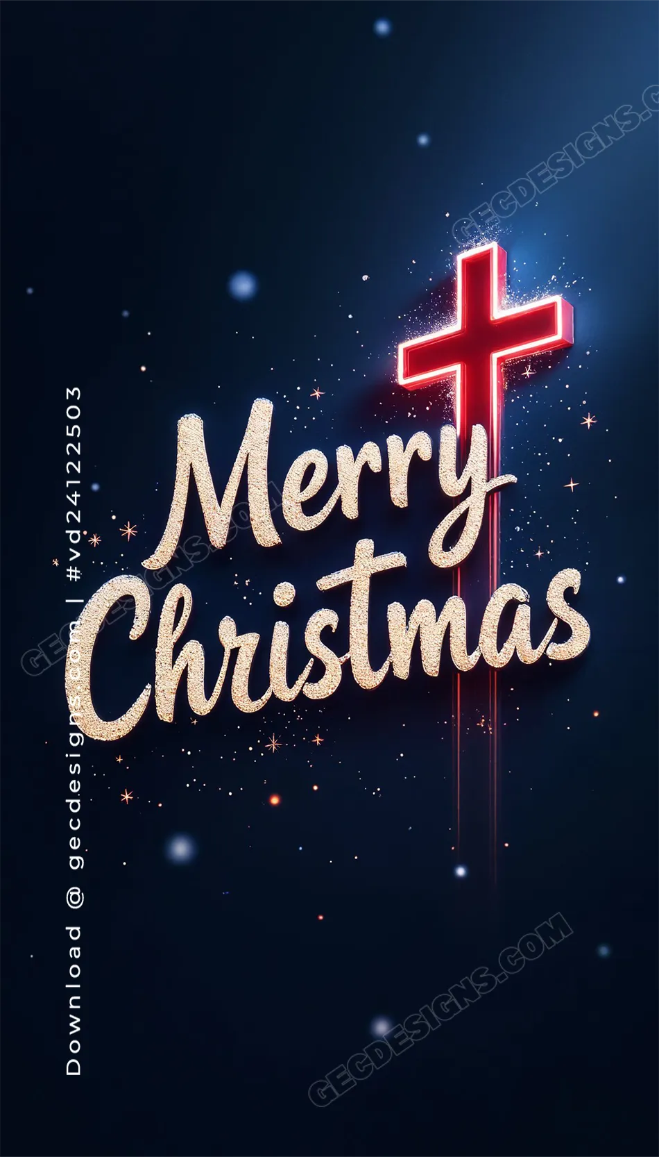 Religious Merry Christmas Wishes Video with Glowing Red Cross and ...