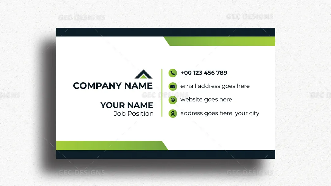 Corporate green business card design - GEC Designs