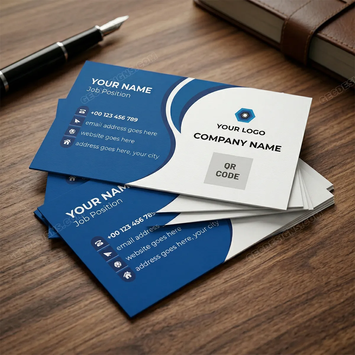 Elegant Professional Business Card Template - Free Download on GEC Designs