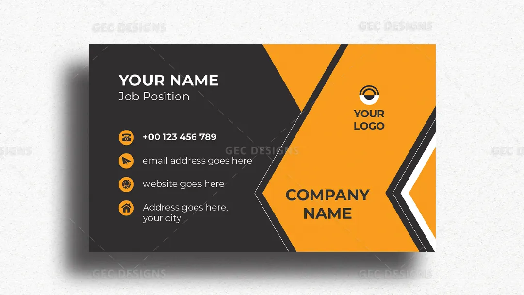 Free Orange and Black Business Card Template, Bold Modern Design for ...