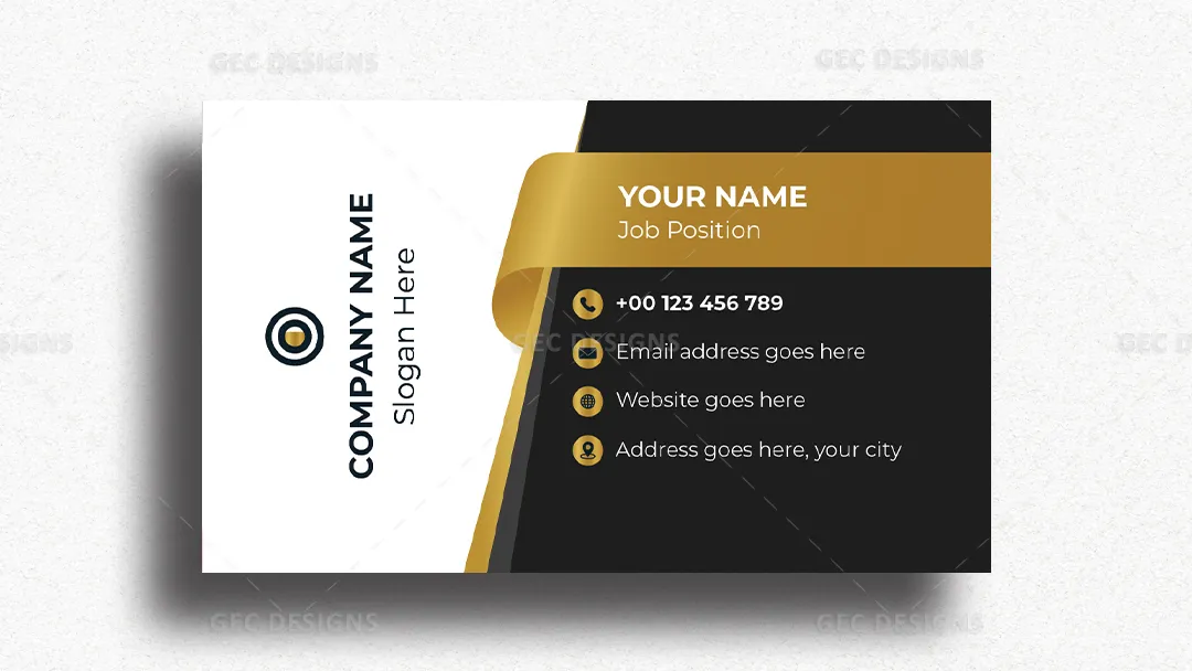 Free Professional Black and Gold Business Card Template - GEC Designs