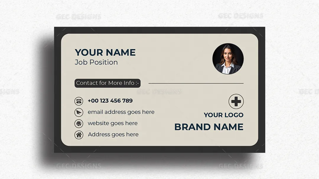 Minimalist Cream and Black Business Card Template with Clean ...