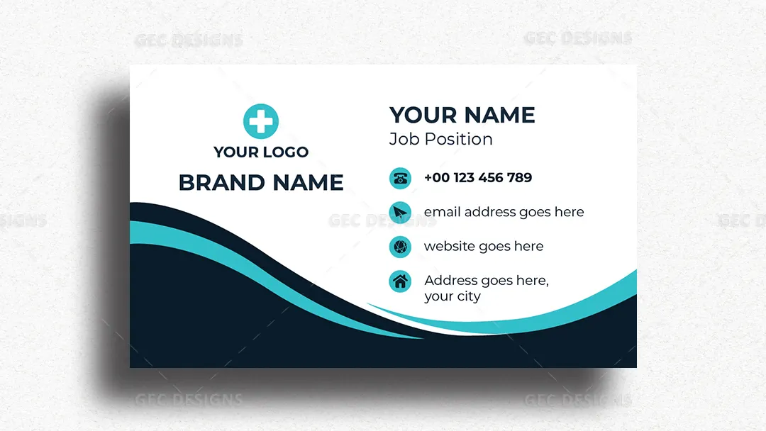 Modern Blue and Green Business Card Template with Clean Layout for ...