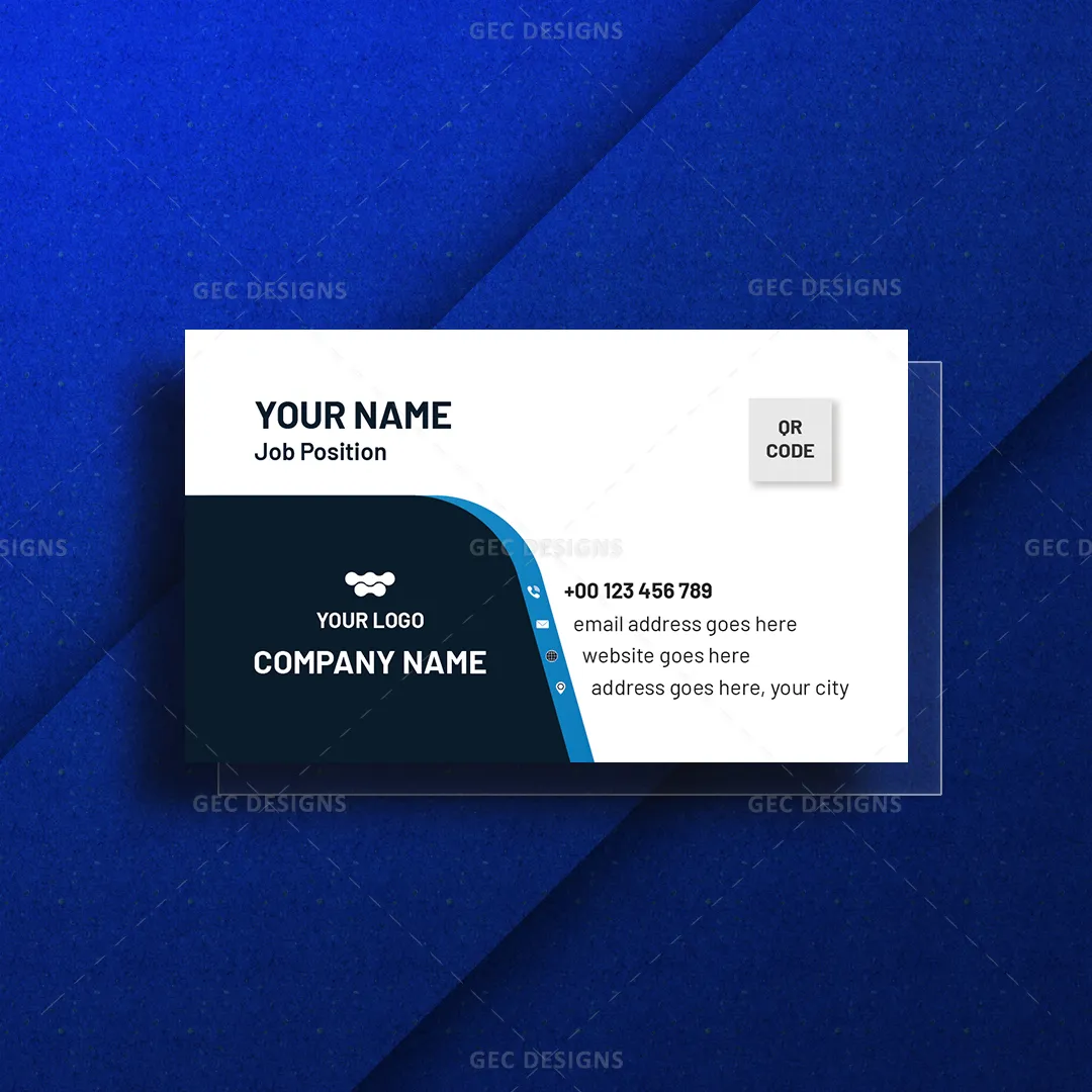 Modern business visiting card, black and blue business card design ...