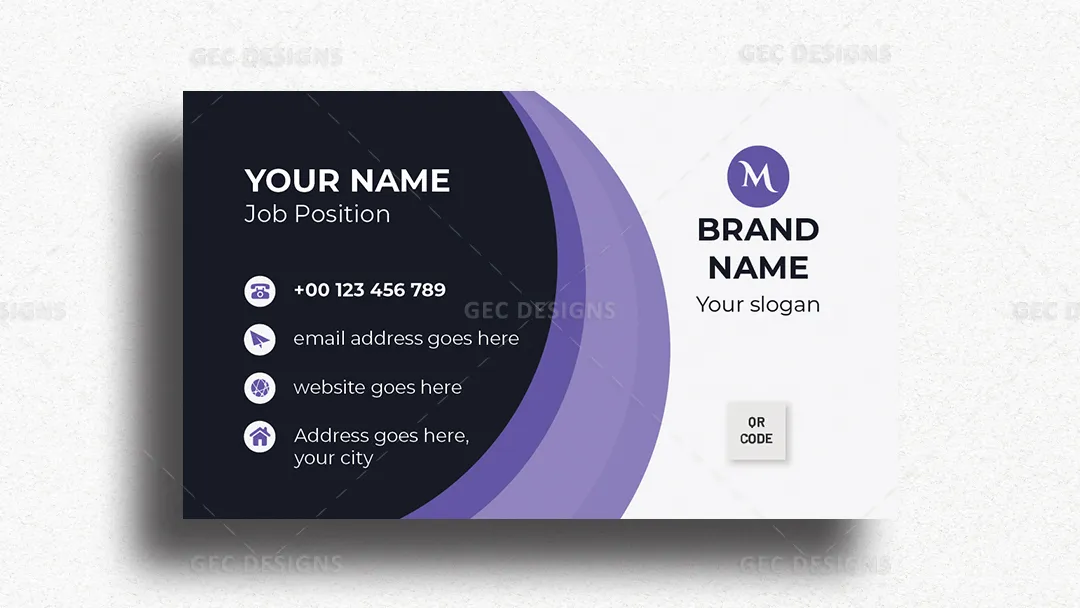 Modern Purple Gradient Visiting Card Design for Corporate Professionals ...
