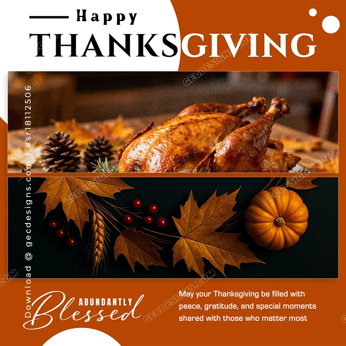 A Heartfelt Happy Thanksgiving Wishes Image Designed with Pumpkins ...