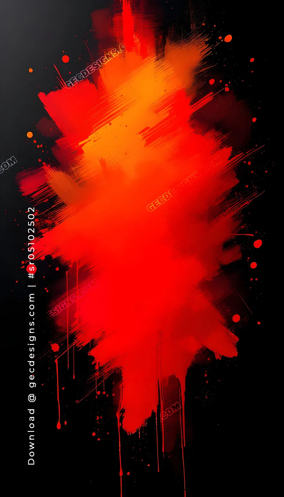 Abstract Red and Black Paint Splash iPhone Wallpaper with Bold Artistic ...