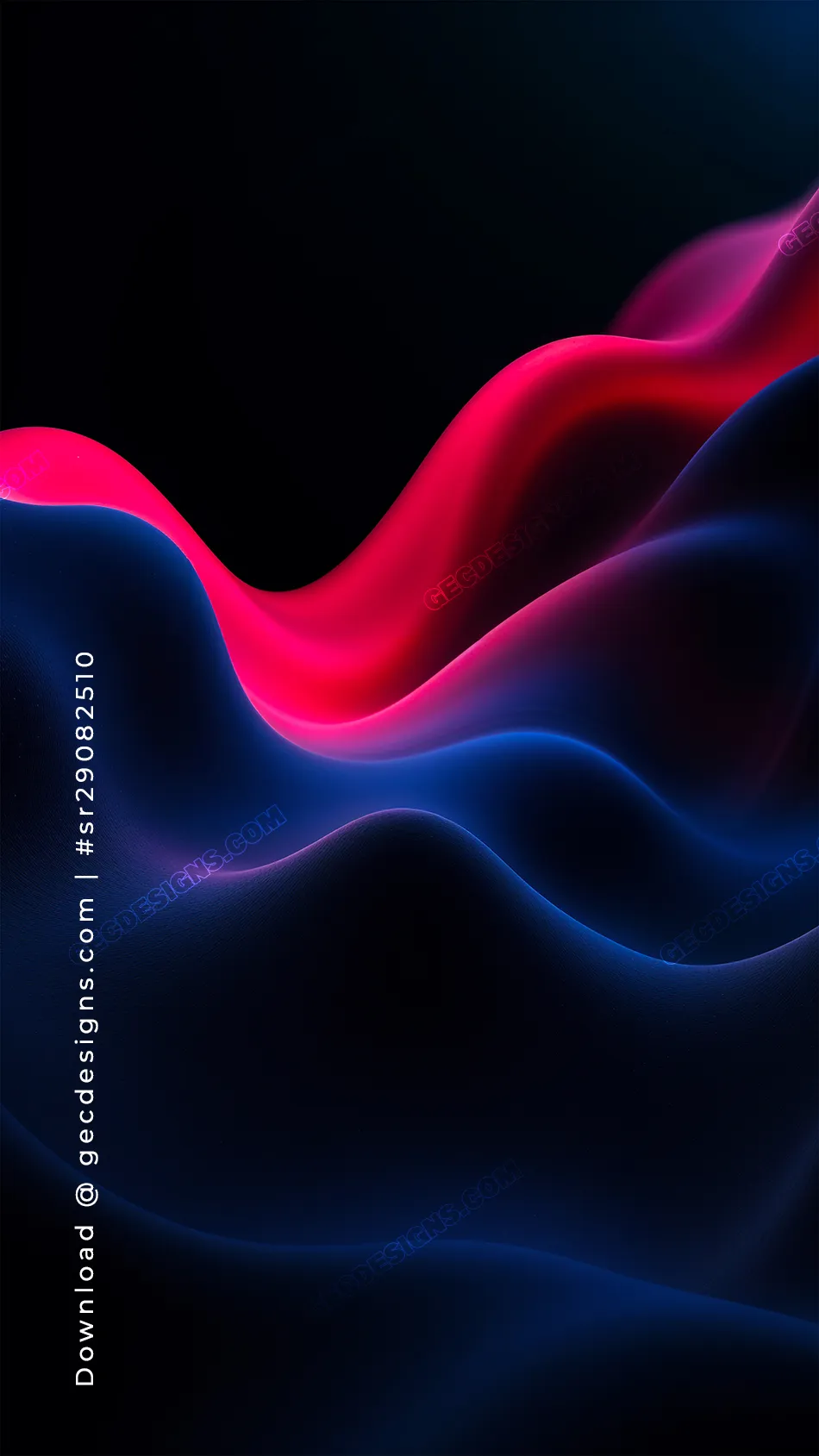 Abstract Red and Blue Wave iPhone Wallpaper with Smooth Gradient Flow - GEC Designs