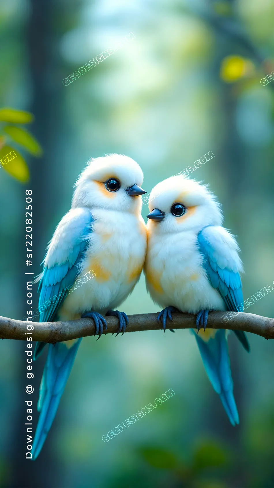 Adorable Love Birds iPhone Wallpaper with Soft Nature Background - GEC ...
