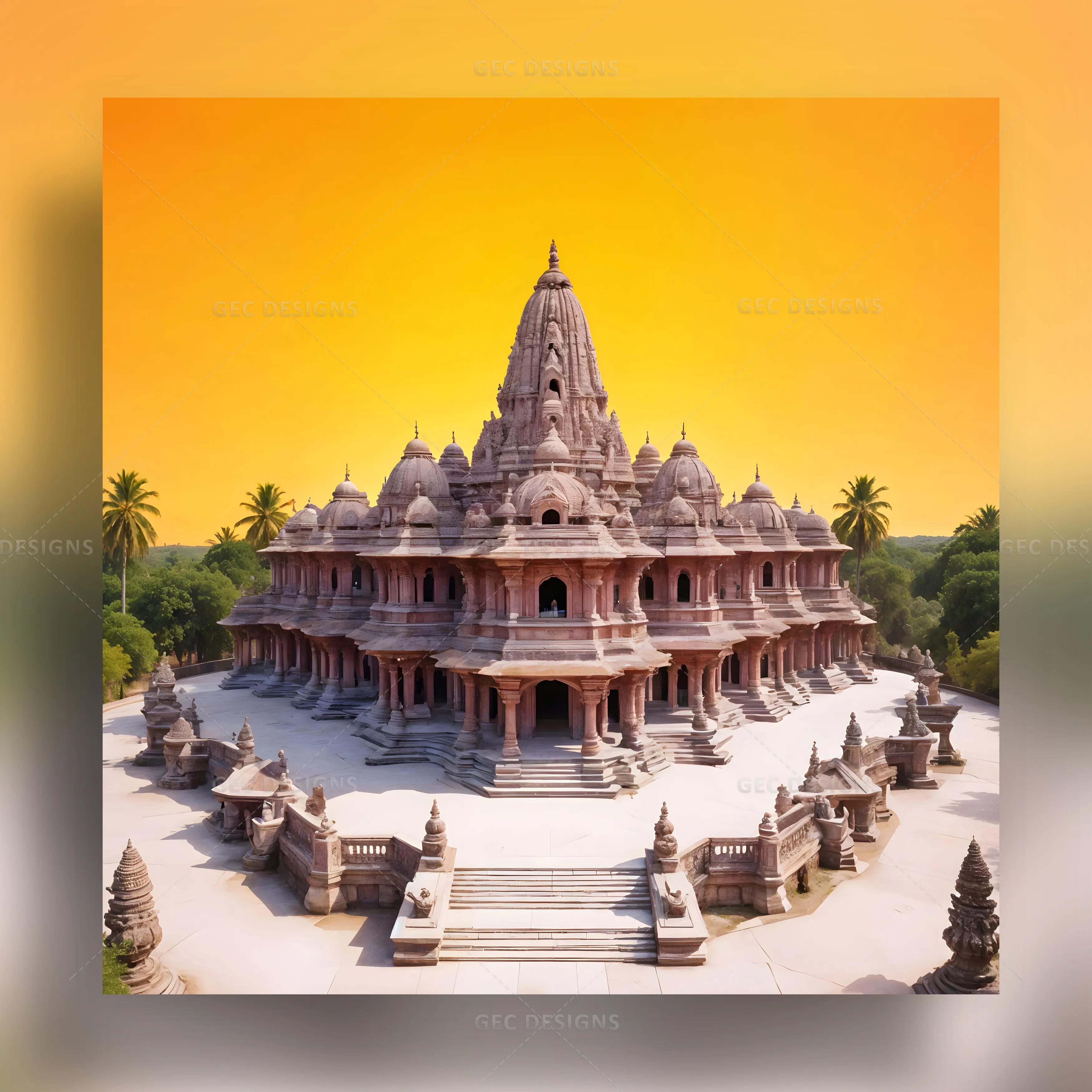 Ancient Hindu temple with nature background AI Generated wallpaper ...
