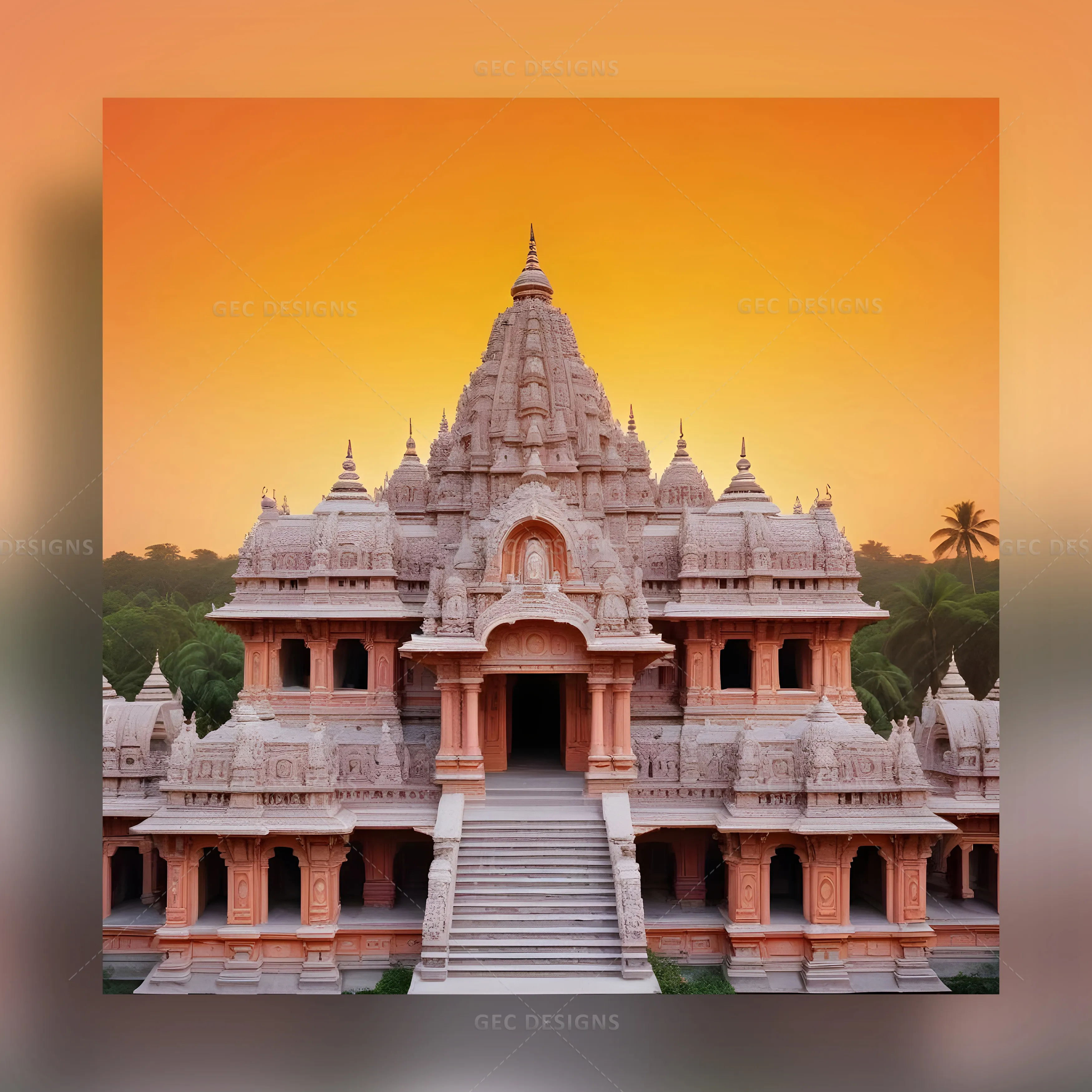 Ancient Indian Hindu temple in the middle of the forest wallpaper with ...