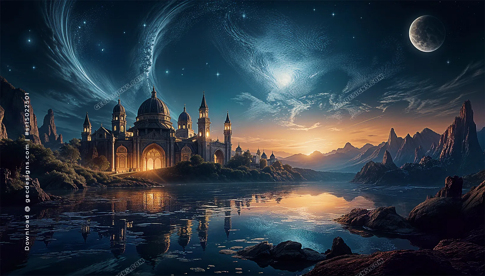 Ancient Middle East palace night background, Arabian Nights concept AI ...