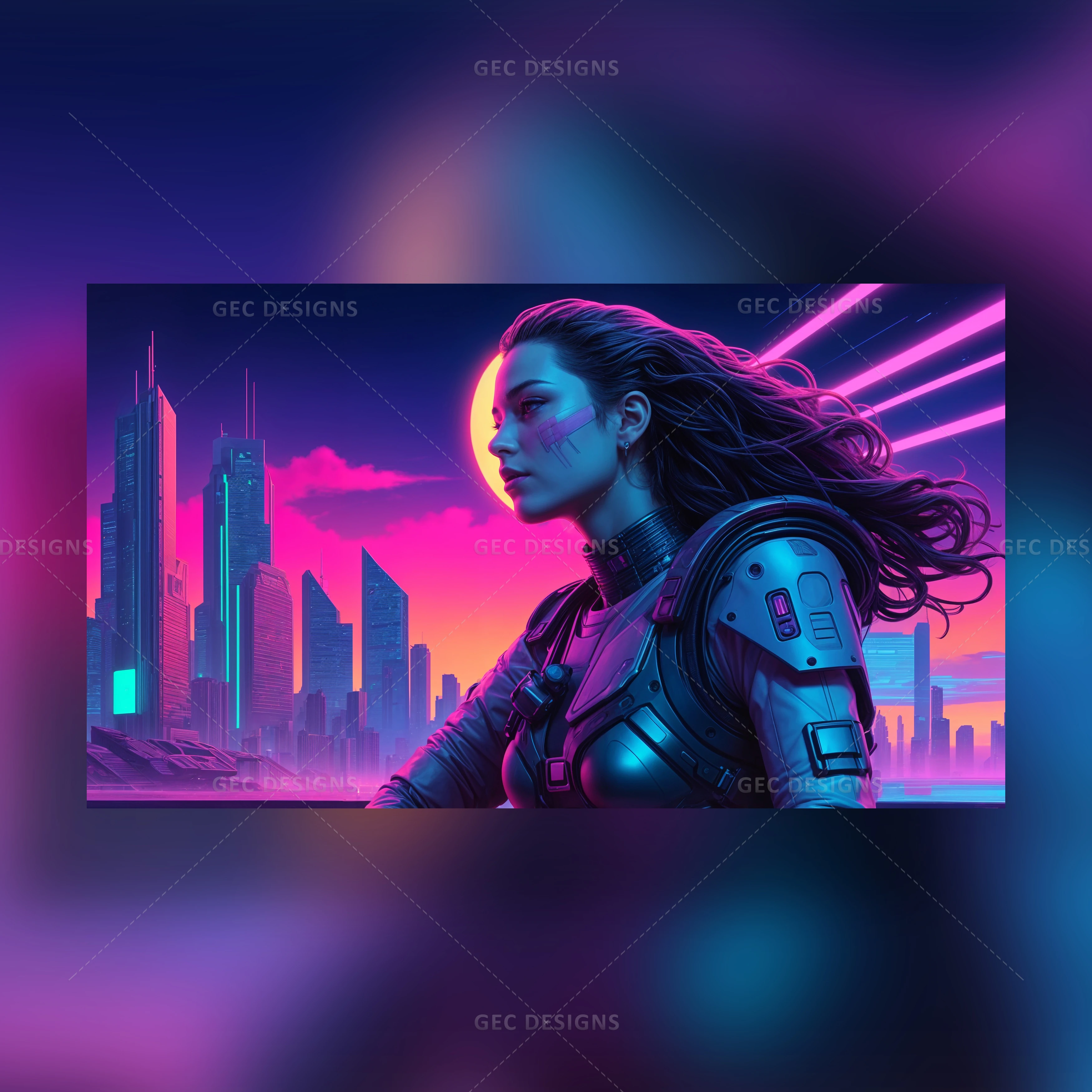 Anime Cyberpunk girl with a murderer vibe, Neon City night Background ...