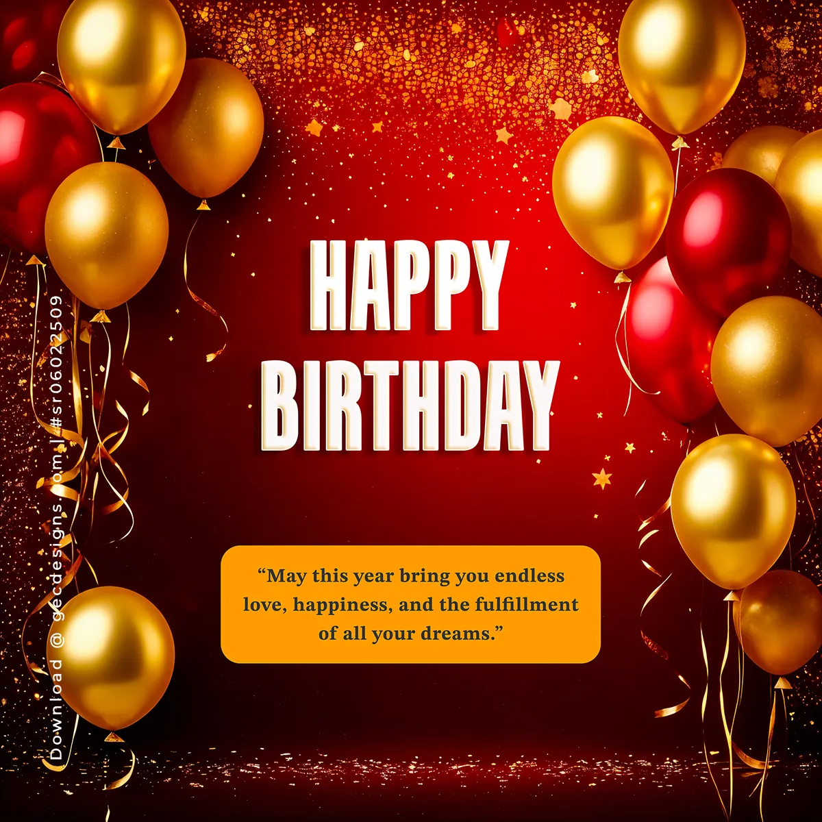 Attractive Birthday Wishes with Quotes and Balloons on a Red background ...