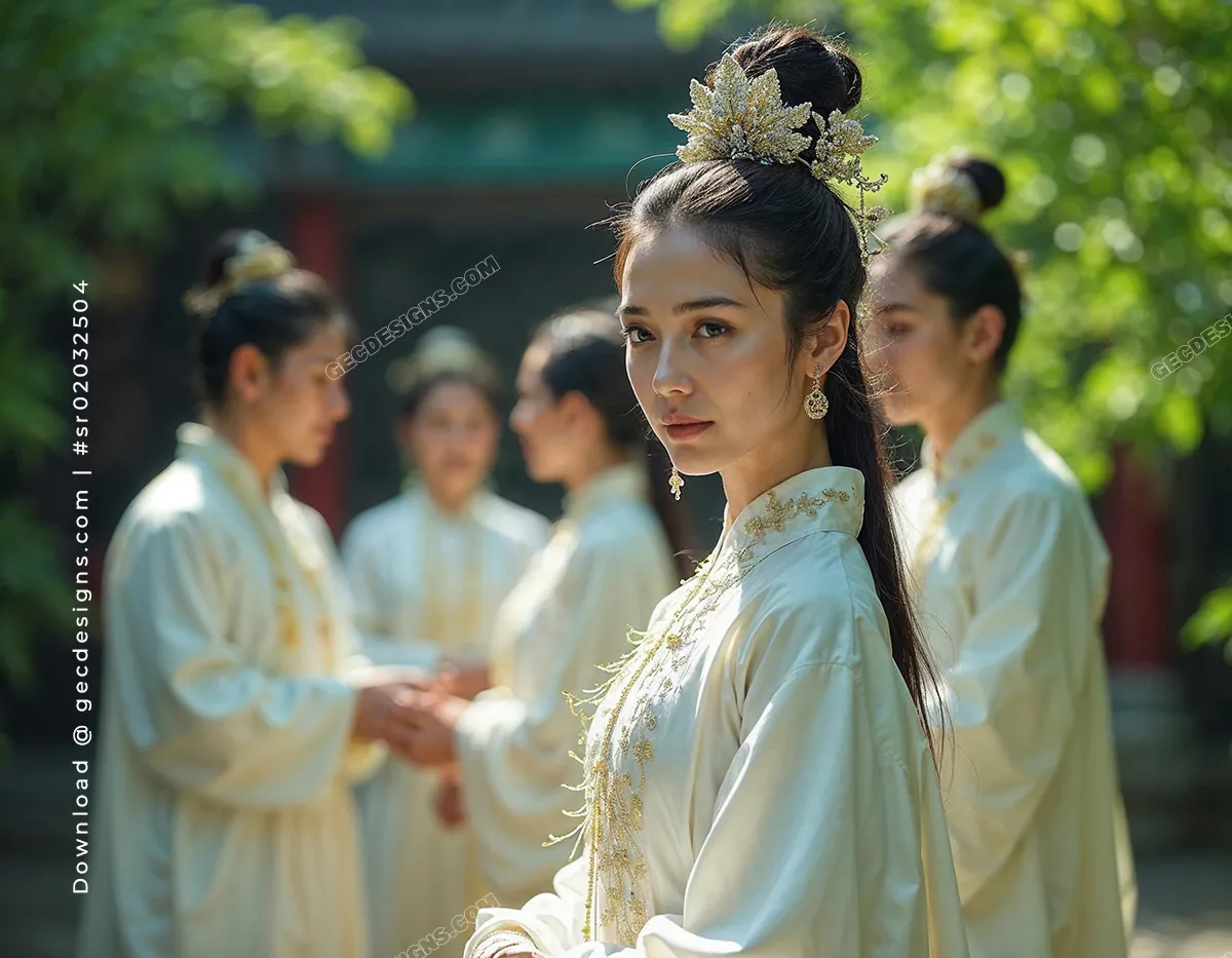 Beautiful Chinese Girl with traditional hanfu - GEC Designs