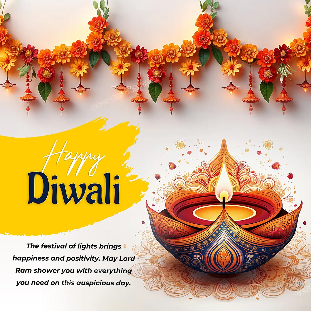 Beautiful Diya vector illustration for the Diwali festival with Flower ...