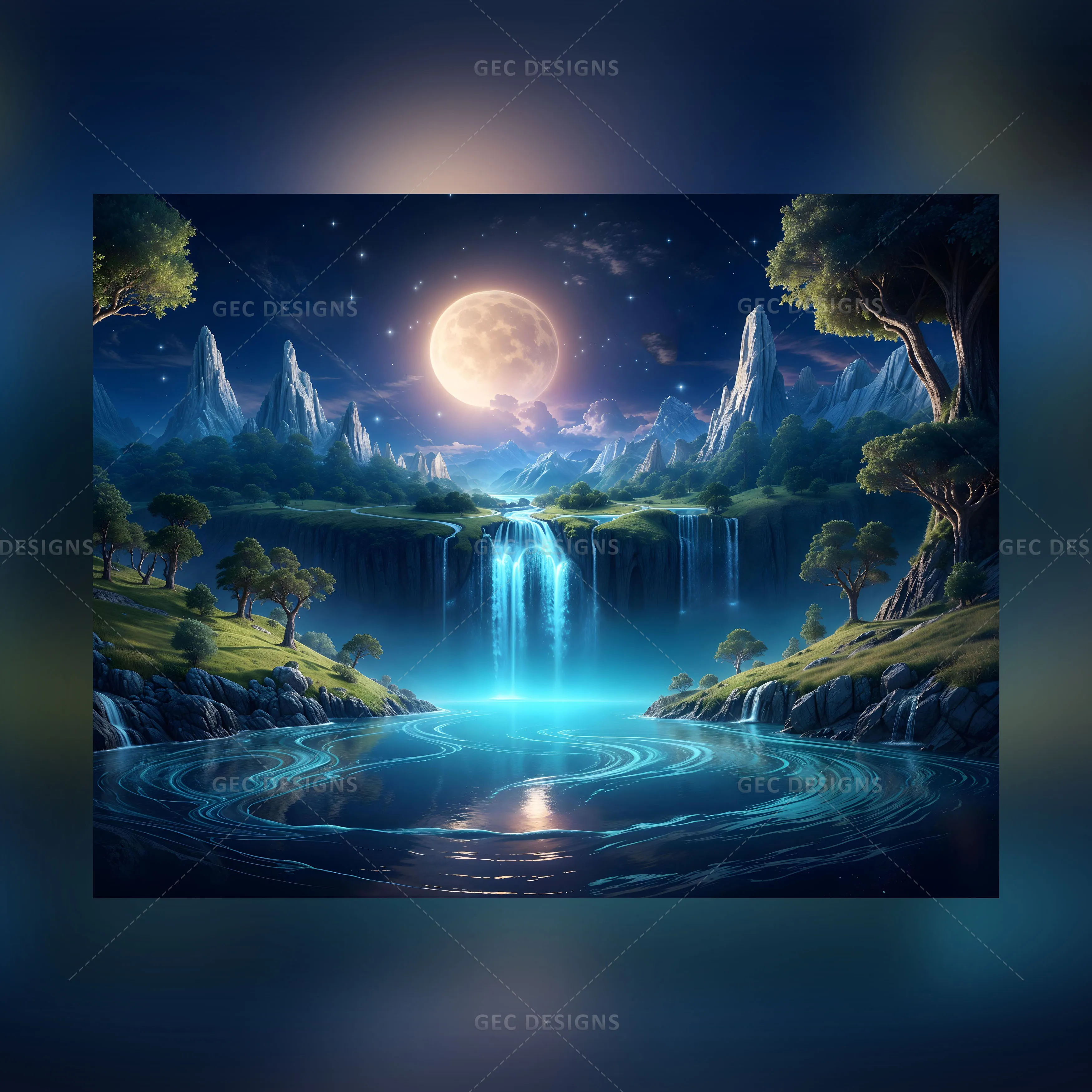 Beautiful Fantasy nature night sky neon effect wallpaper, magnificent ...