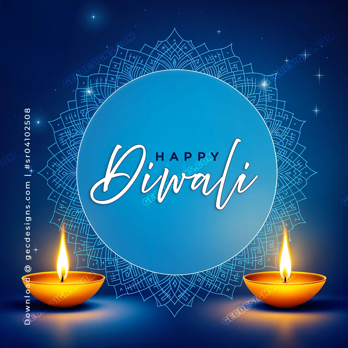 Beautiful Happy Diwali Wishes Image with Blue Background and Golden ...