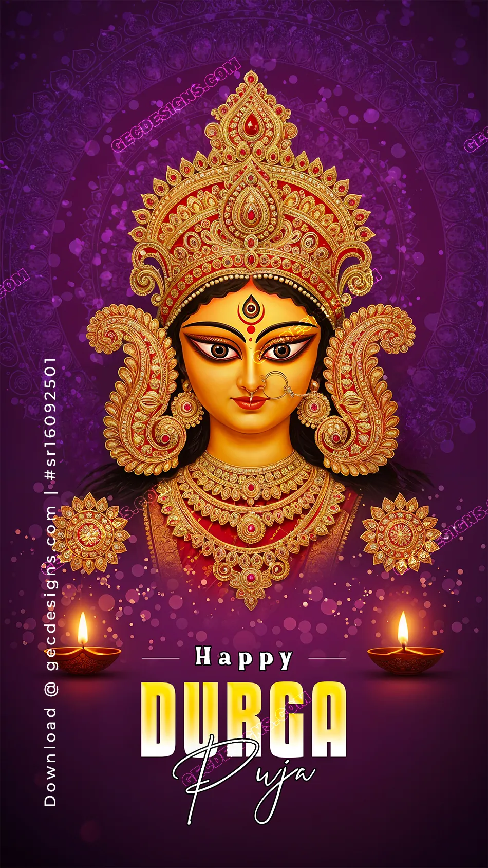 Beautiful Happy Durga Puja 2025 Wishes Image with Goddess Durga ...