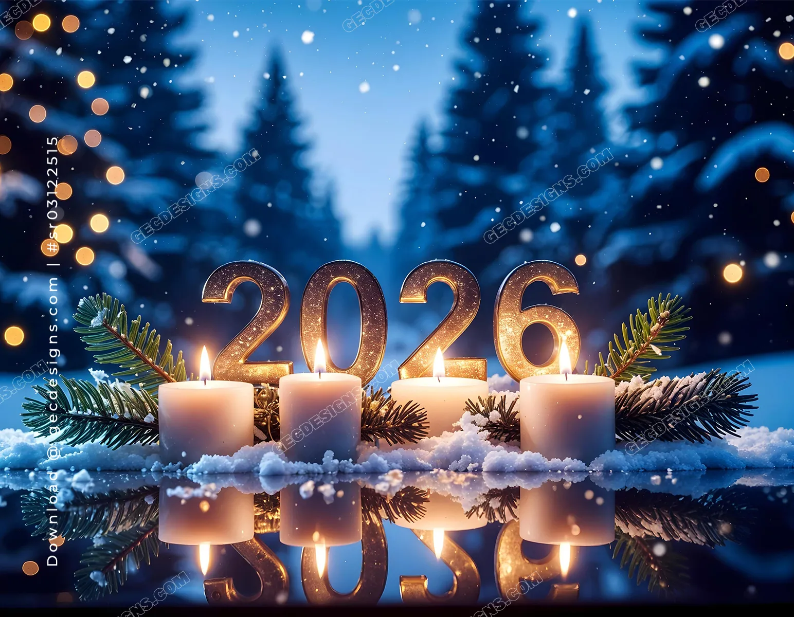 Beautiful Happy New Year wishes 2026 image with glowing candles ...