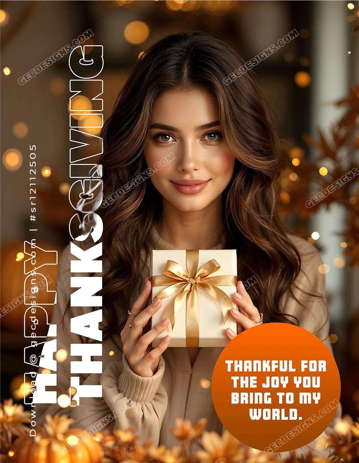 Happy Thanksgiving greetings, Autumn harvest festival poster with Pumpkins, Berries, and Autumn ...